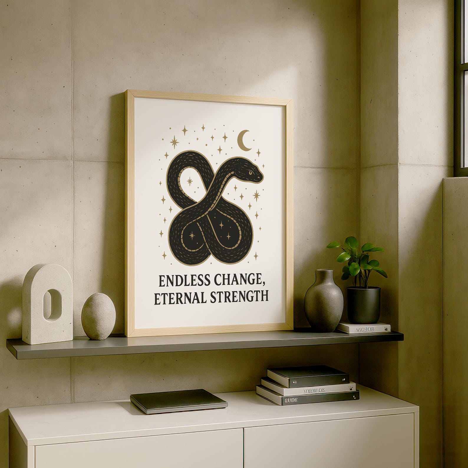 Endless Change Eternal Strength Snake Wall Art, Infinity Ouroboros ...