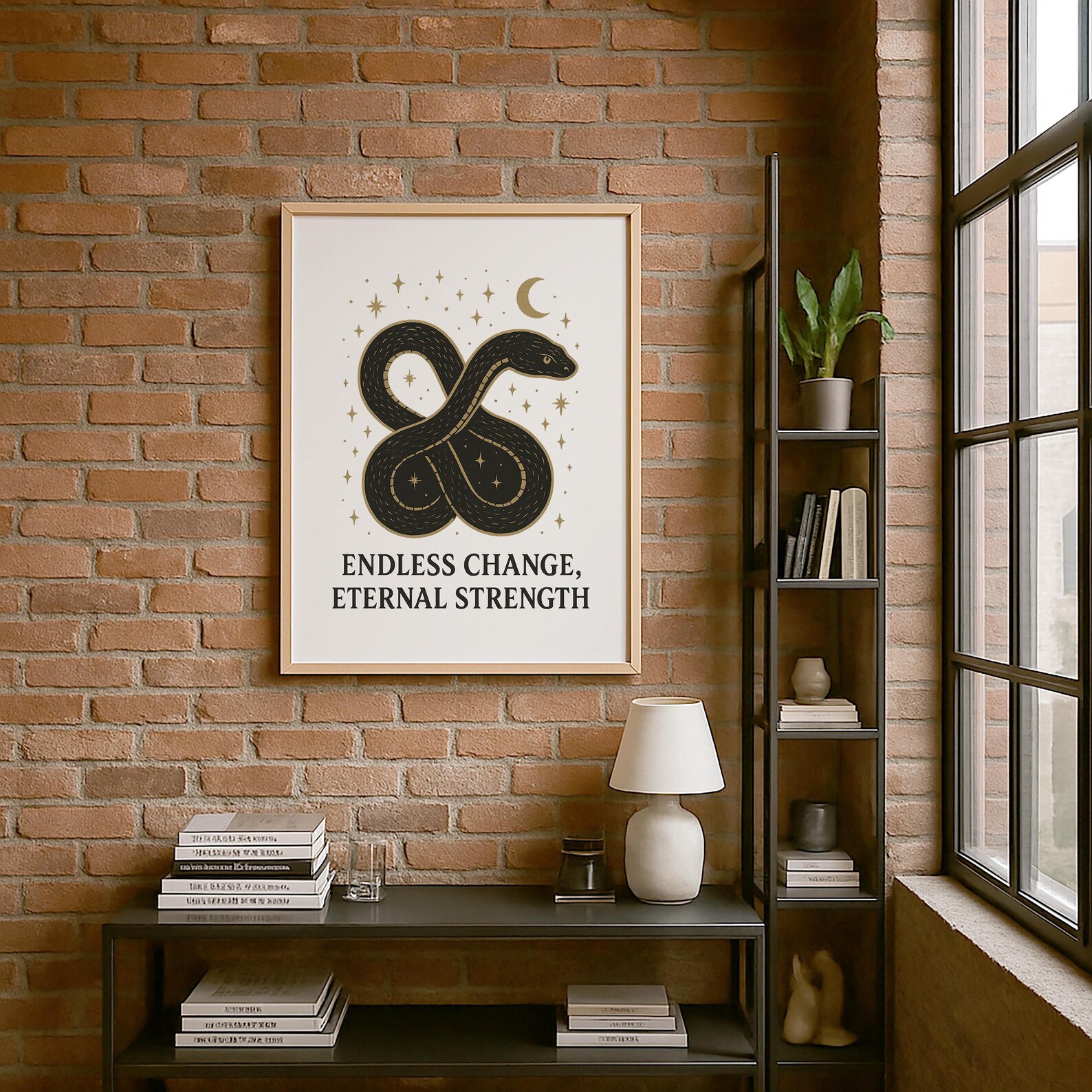 Endless Change Eternal Strength Snake Wall Art, Infinity Ouroboros ...