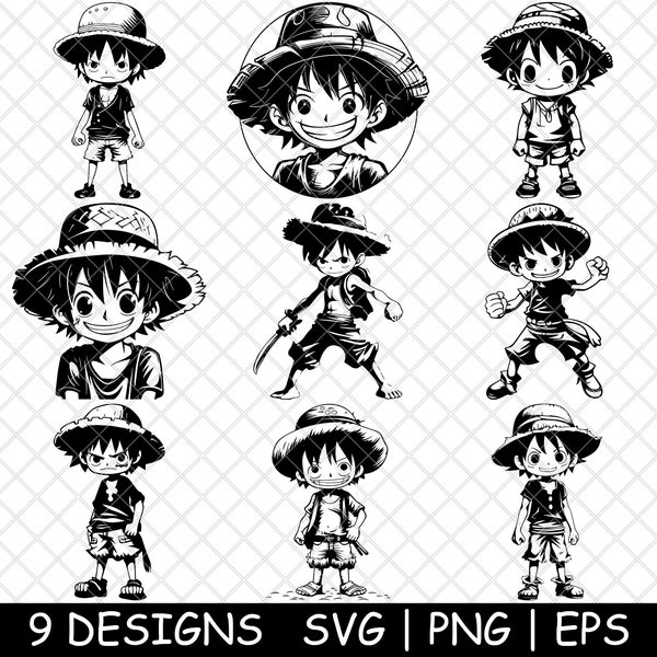 Monkey D Luffy Svg - Etsy
