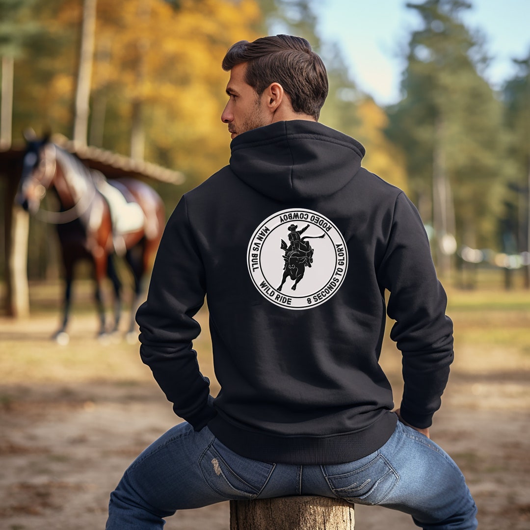 Rodeo Bullrider Full Zip Sweatshirt Hoodie Two Side Printed, Jacket ...