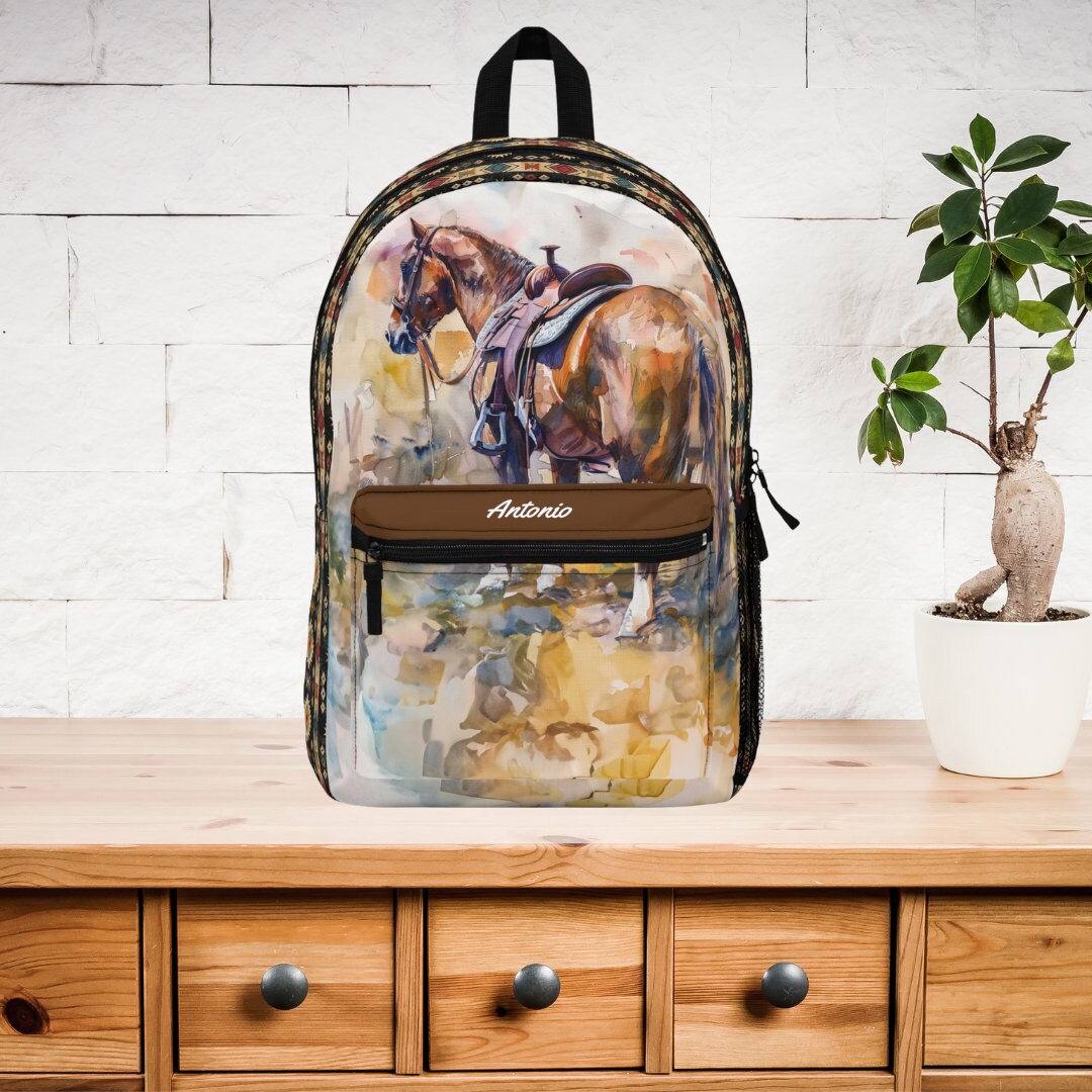Personalized Western Horse Backpack With Aztec Design - Etsy