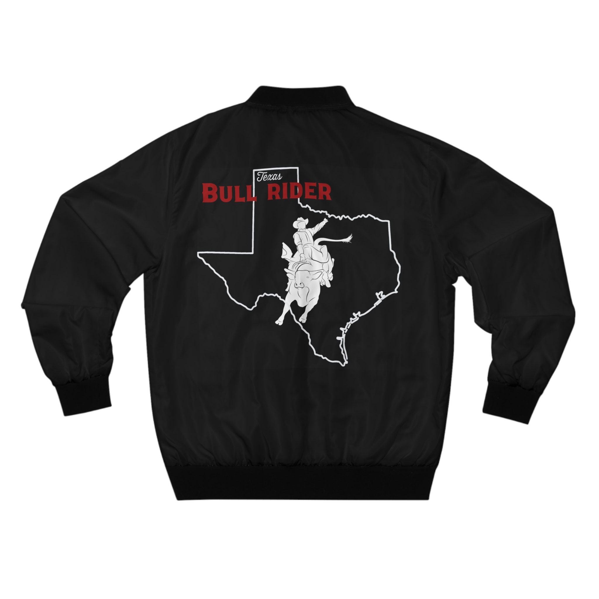 Custom Bull Riding Bomber Jacket With Choose Your State Outline on the ...