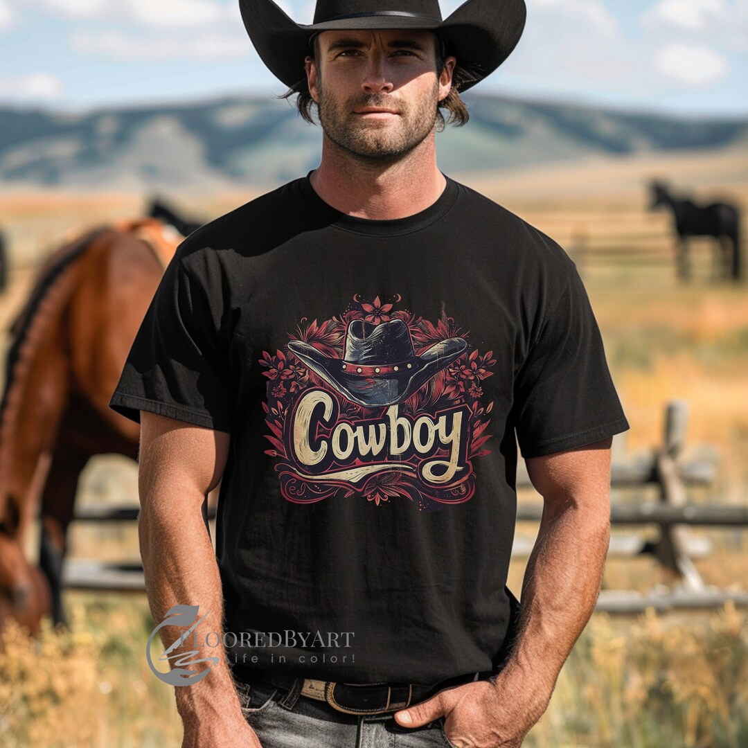 Western Cowboy Graphic T-shirt, Comfort Color Retro Style 90s Graphic ...