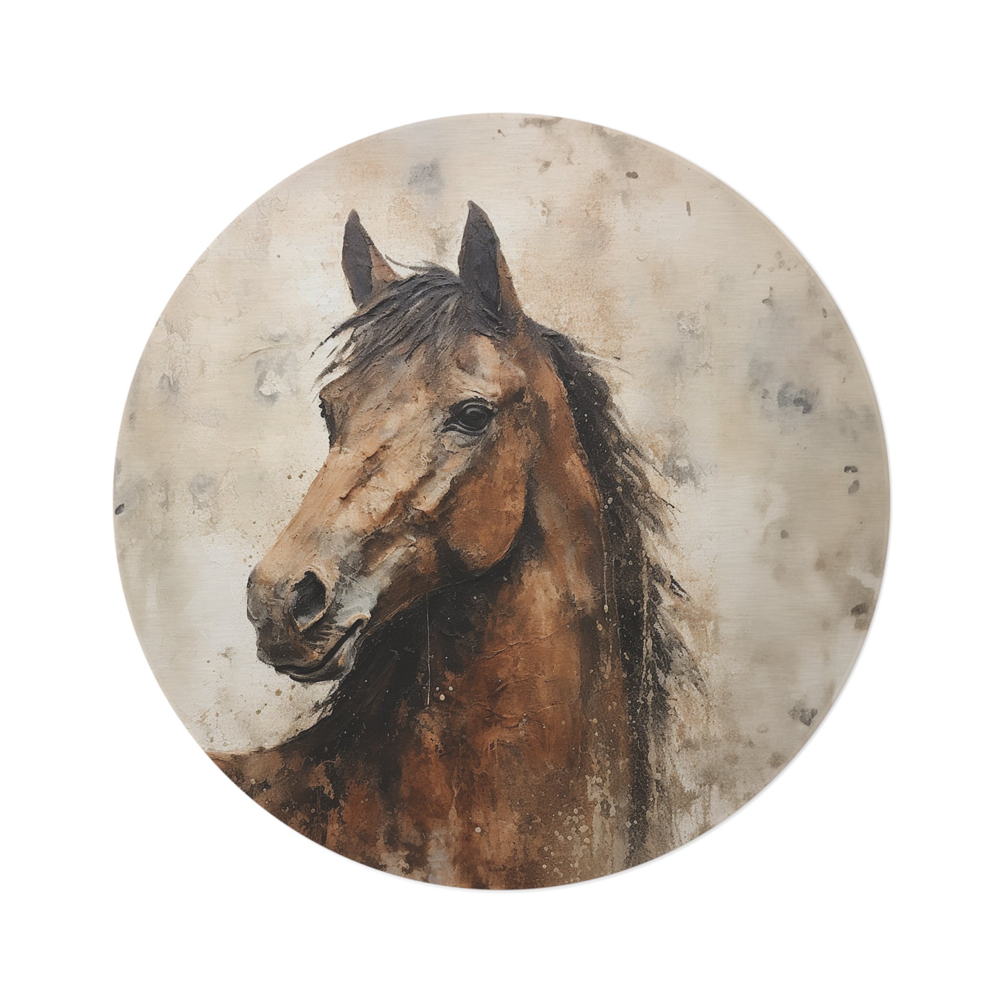Round Mustang Horse Rug &/or Throw Art Horse 60 Round - Etsy