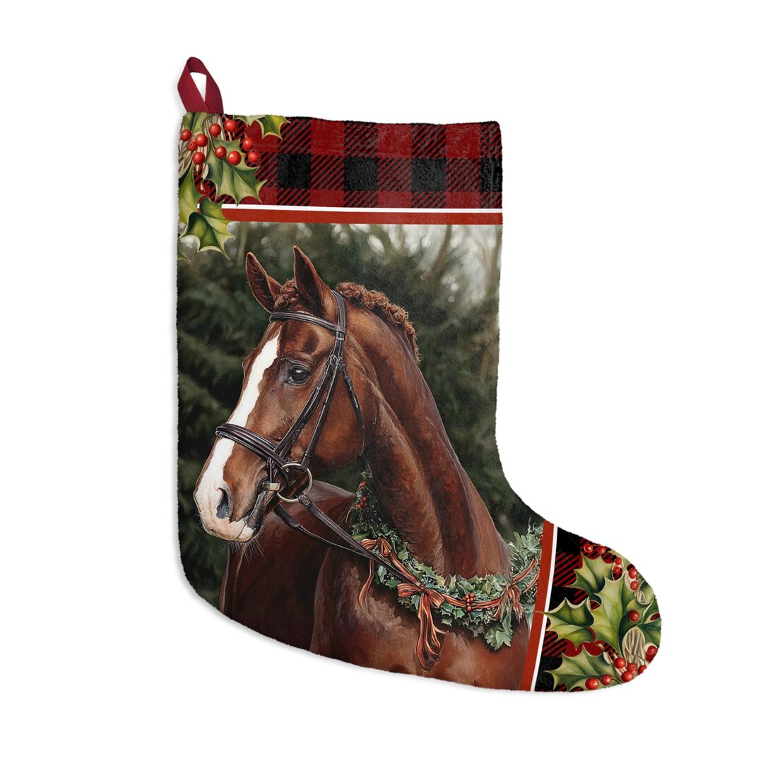 Christmas Liver Chestnut Horse Stocking, Equestrian Gift, Horse Lover ...