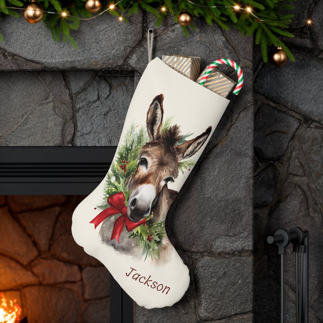 Christmas Donkey Mule Christmas Stocking / Extra Large Equestrian ...