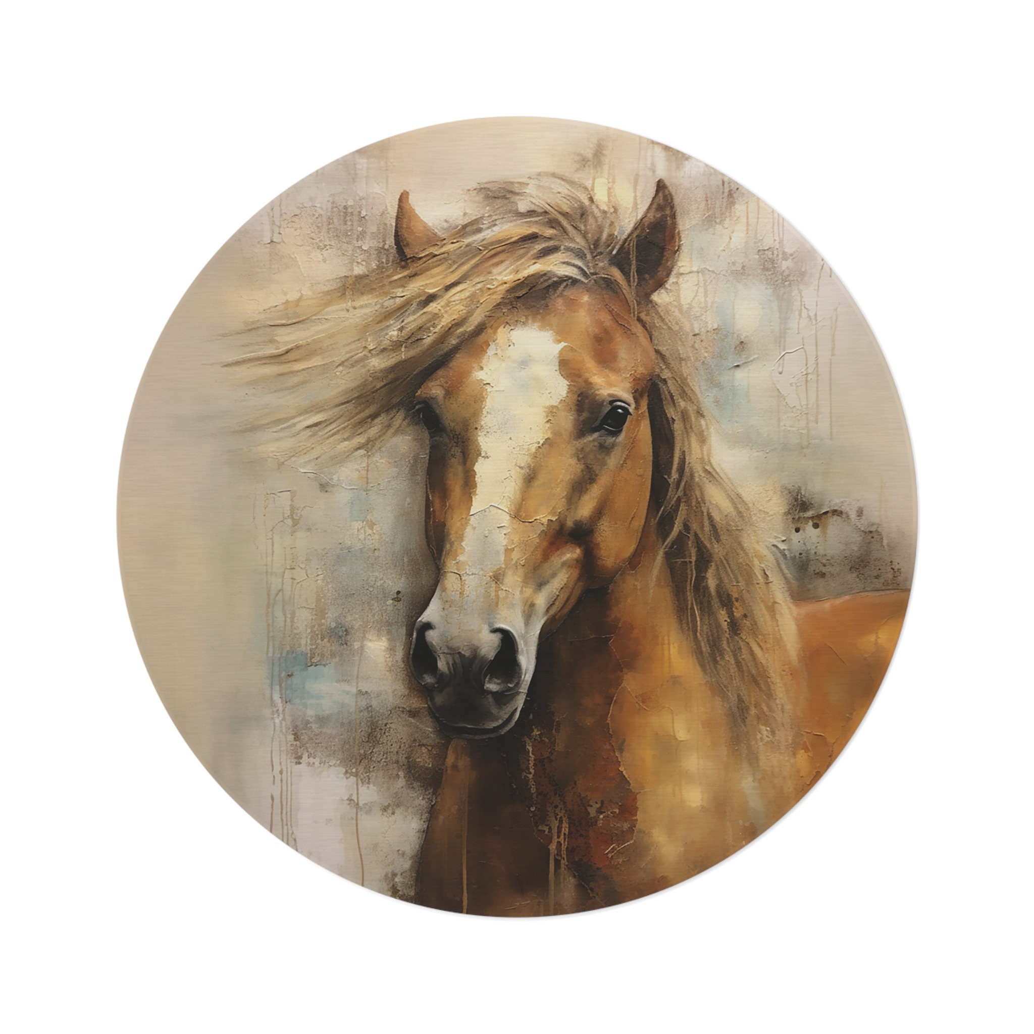 Round Mustang Horse Rug &/or Throw Art Horse 60 Round - Etsy