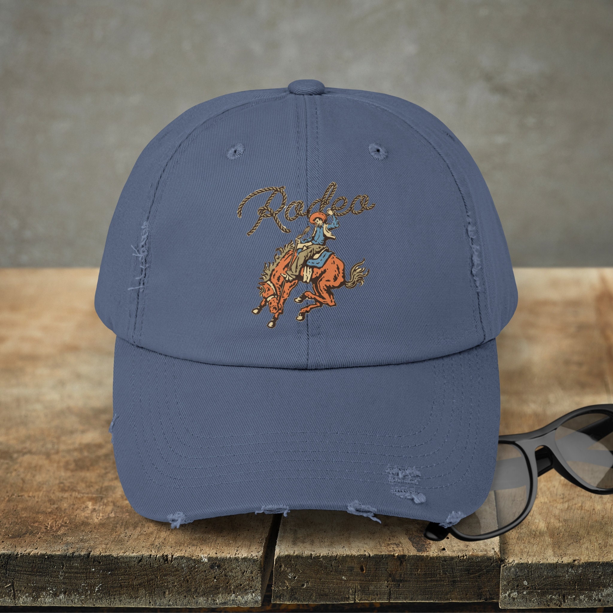 Vintage Western Cowboy Rodeo Baseball Cap, Retro Style 60's Poster ...