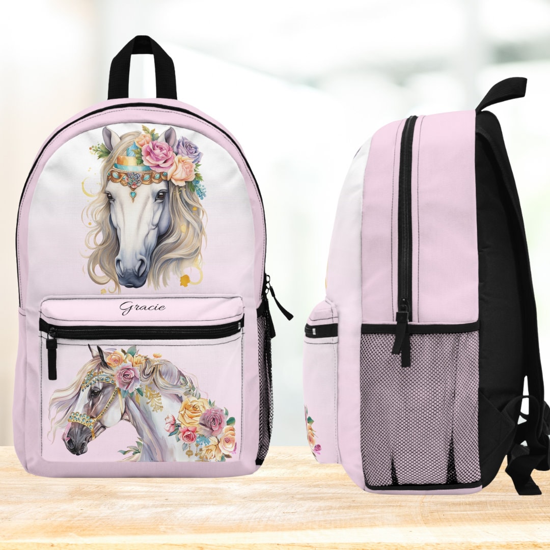 Personalized Girls Horse Backpack, Back to School Bookbag for Horse ...