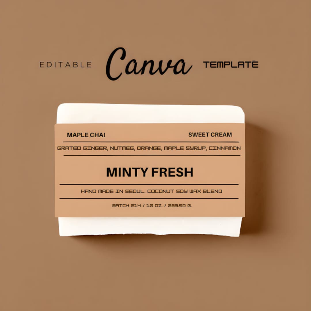 Print the Soap Label Template, Soap Label Wrap, Editable Soap Band ...