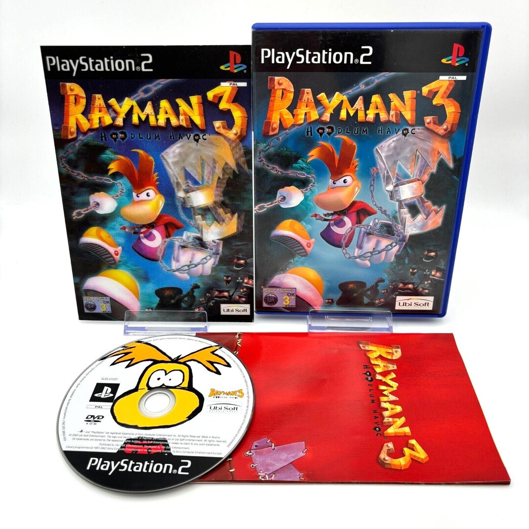 Rayman 3 Hoodlum Havoc (PAL Sony PS2, 2003) Rare Lenticular Cover *disc ...