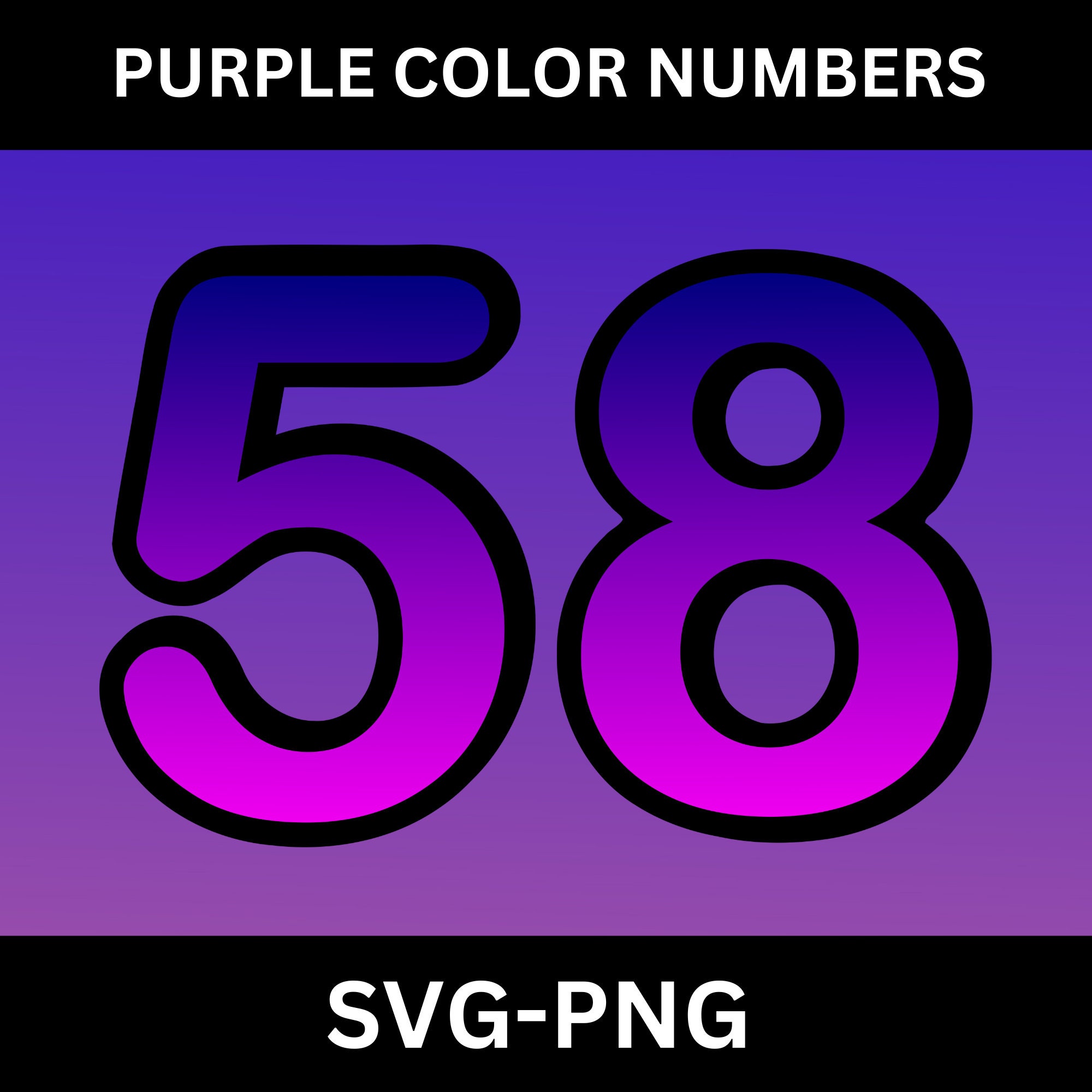 Purple Number Clipart, Number SVG, Number PNG, Digital Number Clipart ...