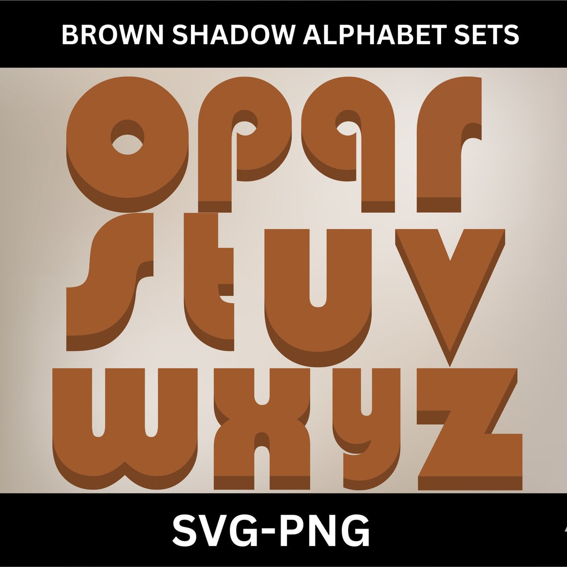 3D Shadow Brown Alphabets PNG Fonts Clipart Numbers Digital Alphabets ...