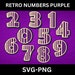 Numbers Clipart Retro Purple Numbers SVG PNG Numbers 0-9 Clipart ...