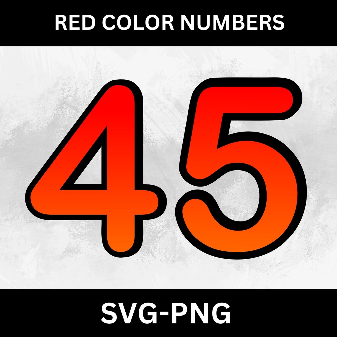Red Number Clipart, Number SVG File ,PNG File, Digital Number 0-9 ...