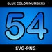 Blue Number Clipart, Numbers SVG, Numbers PNG, Digital Number 0-9 ...