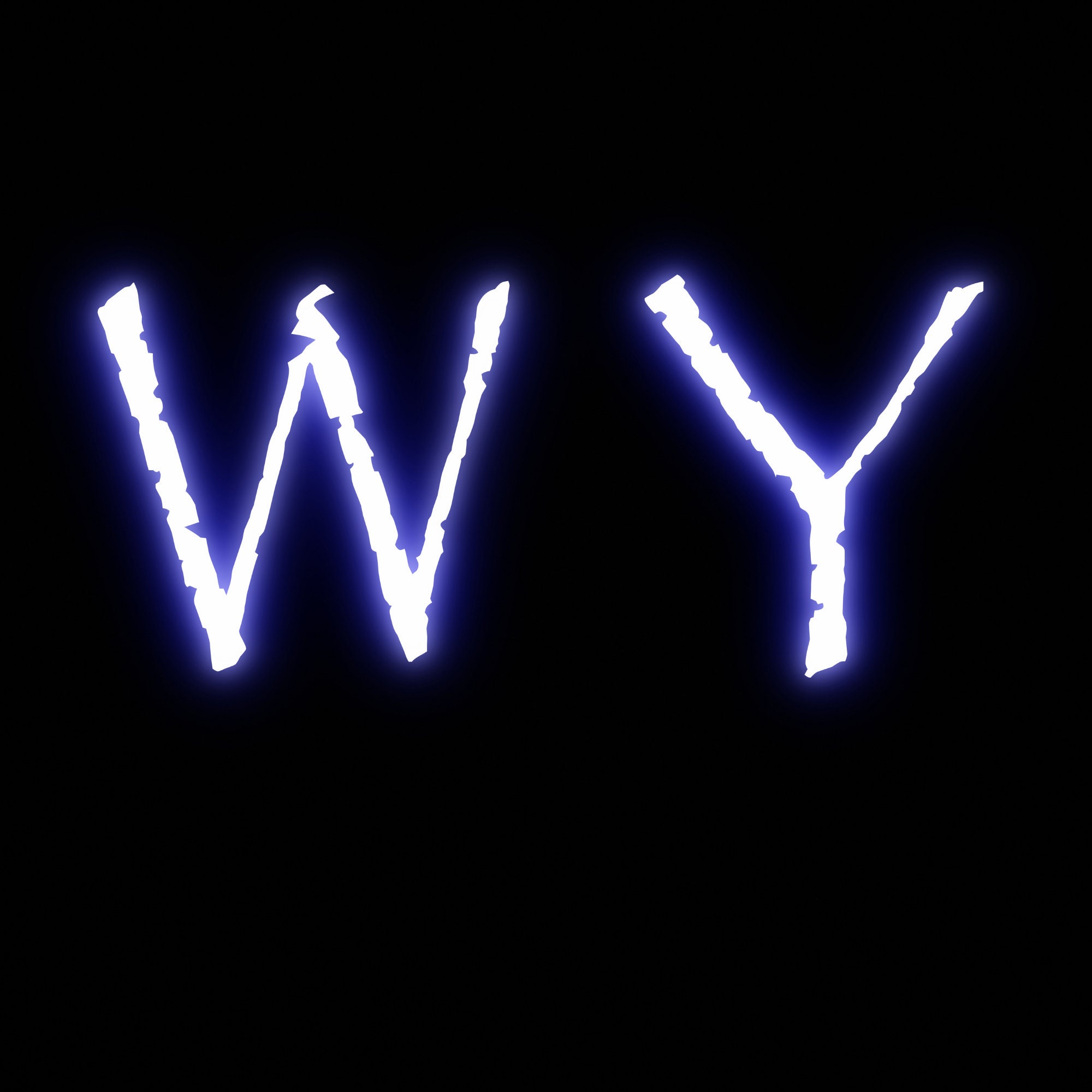 Neon Blue Alphabet PNG Digital Files Alphabet U to Z and Æ - Etsy