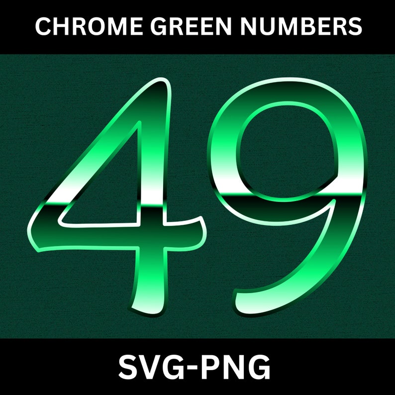 Number Clipart Chrome Green Numbers SVG Numbers PNG Digital Numbers 0 9 ...
