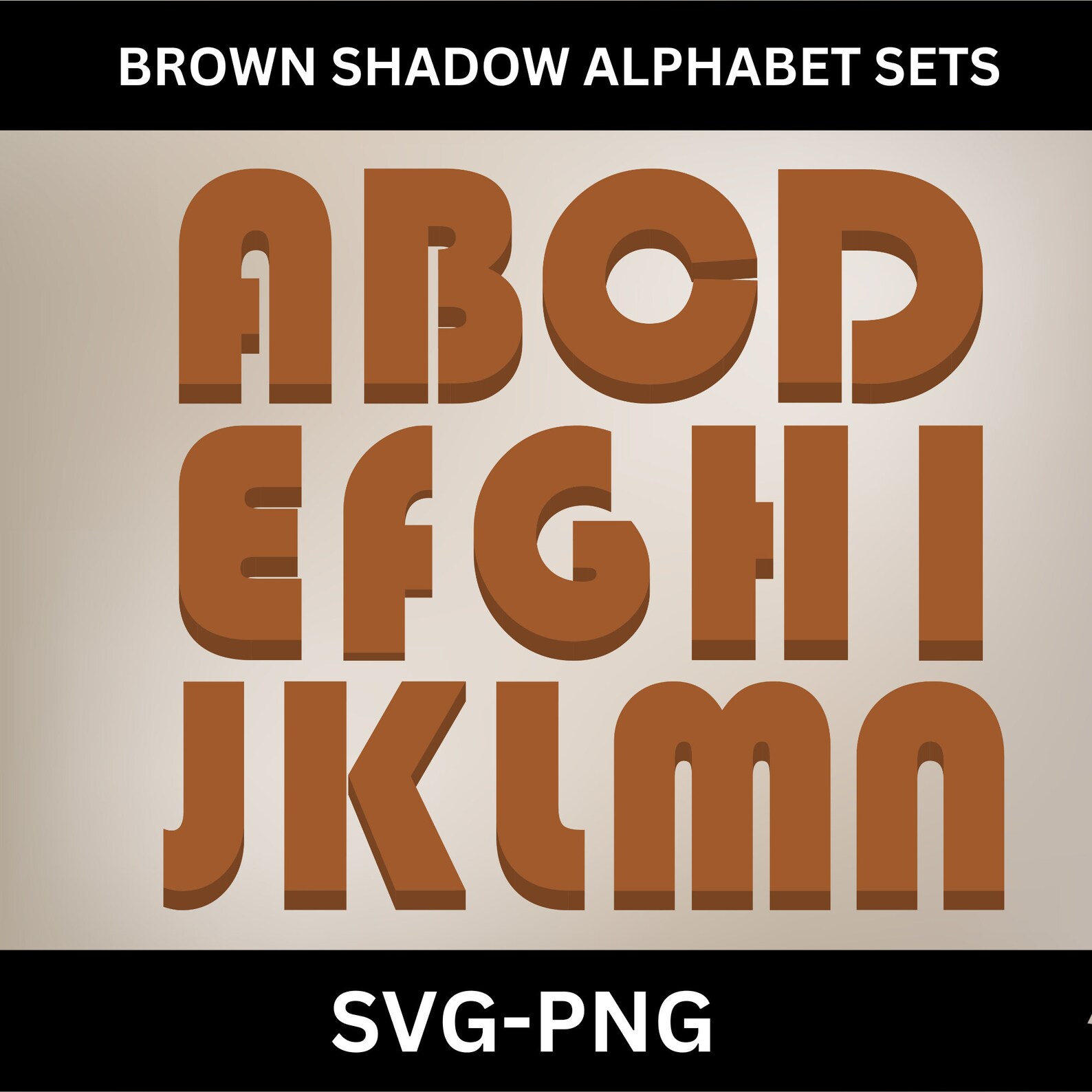 3D Shadow Brown Alphabets PNG Fonts Clipart Numbers Digital Alphabets ...