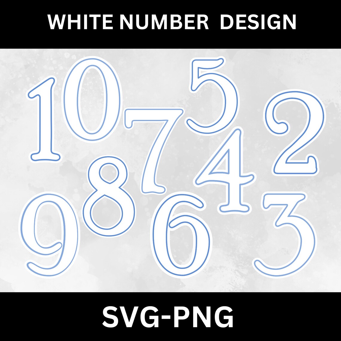 White Number Clipart Number SVG File PNG Number 0-9 Clipart Number ...