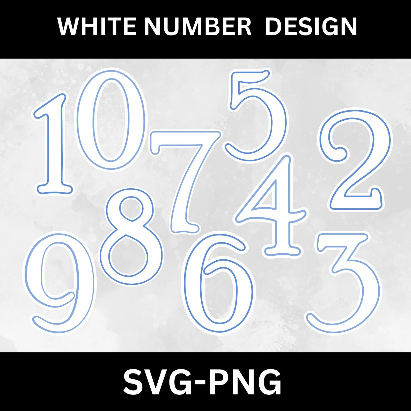 White Number Clipart Number SVG File PNG Number 0-9 Clipart Number ...