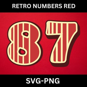 Numbers Clipart Retro Red Numbers SVG PNG Numbers 0-9 Clipart - Etsy