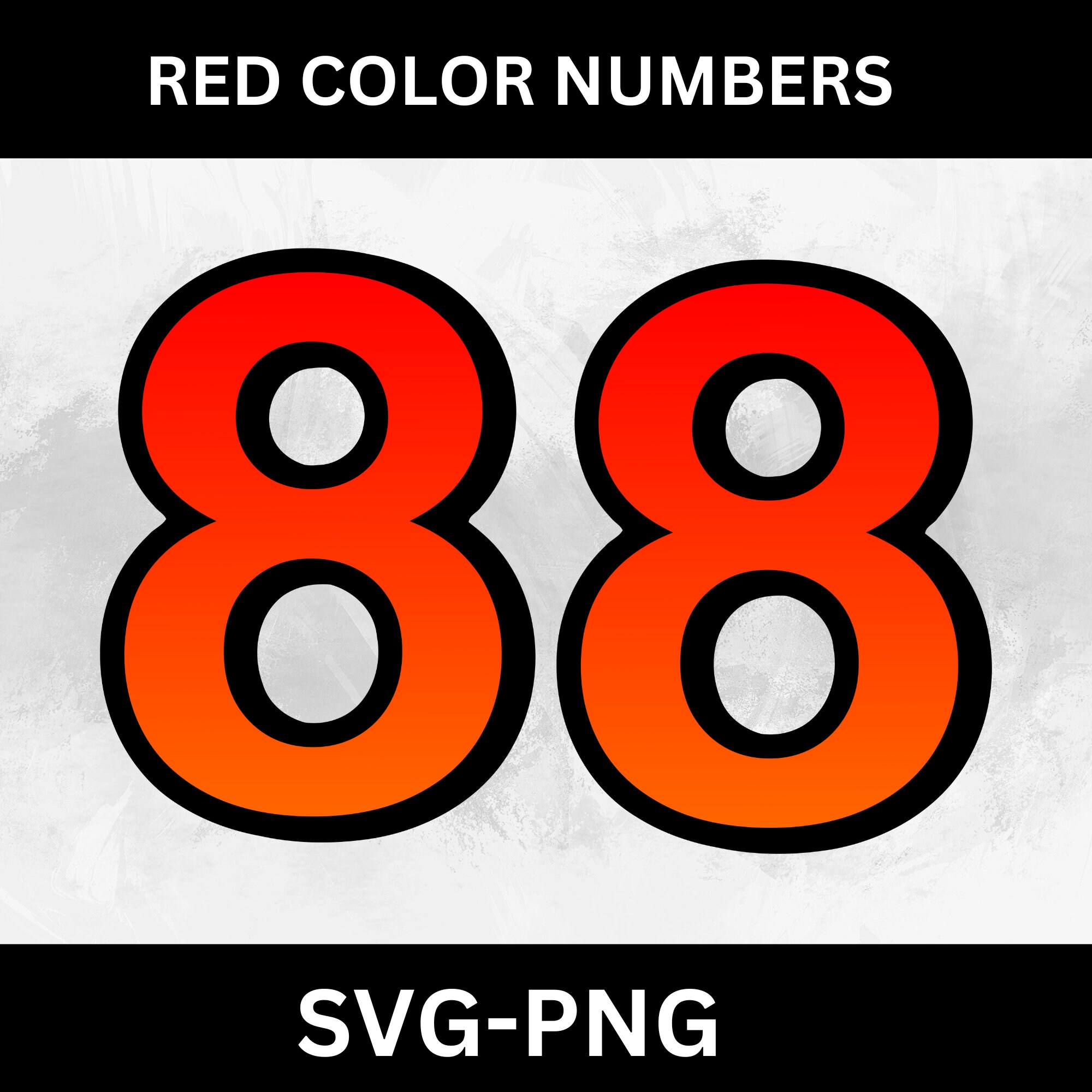 Red Number Clipart, Number SVG File ,PNG File, Digital Number 0-9 ...