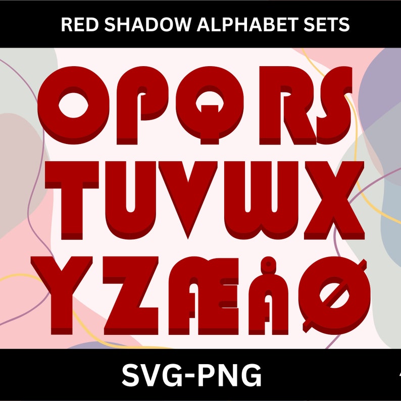 3D Shadow Fonts SVG PNG Fonts Clipart Letters Digitals Numbers SVG ...