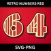 Numbers Clipart Retro Red Numbers SVG PNG Numbers 0-9 Clipart - Etsy