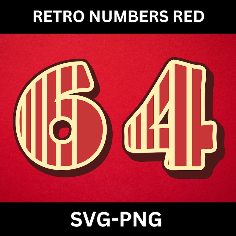 Numbers Clipart Retro Red Numbers SVG PNG Numbers 0-9 Clipart - Etsy