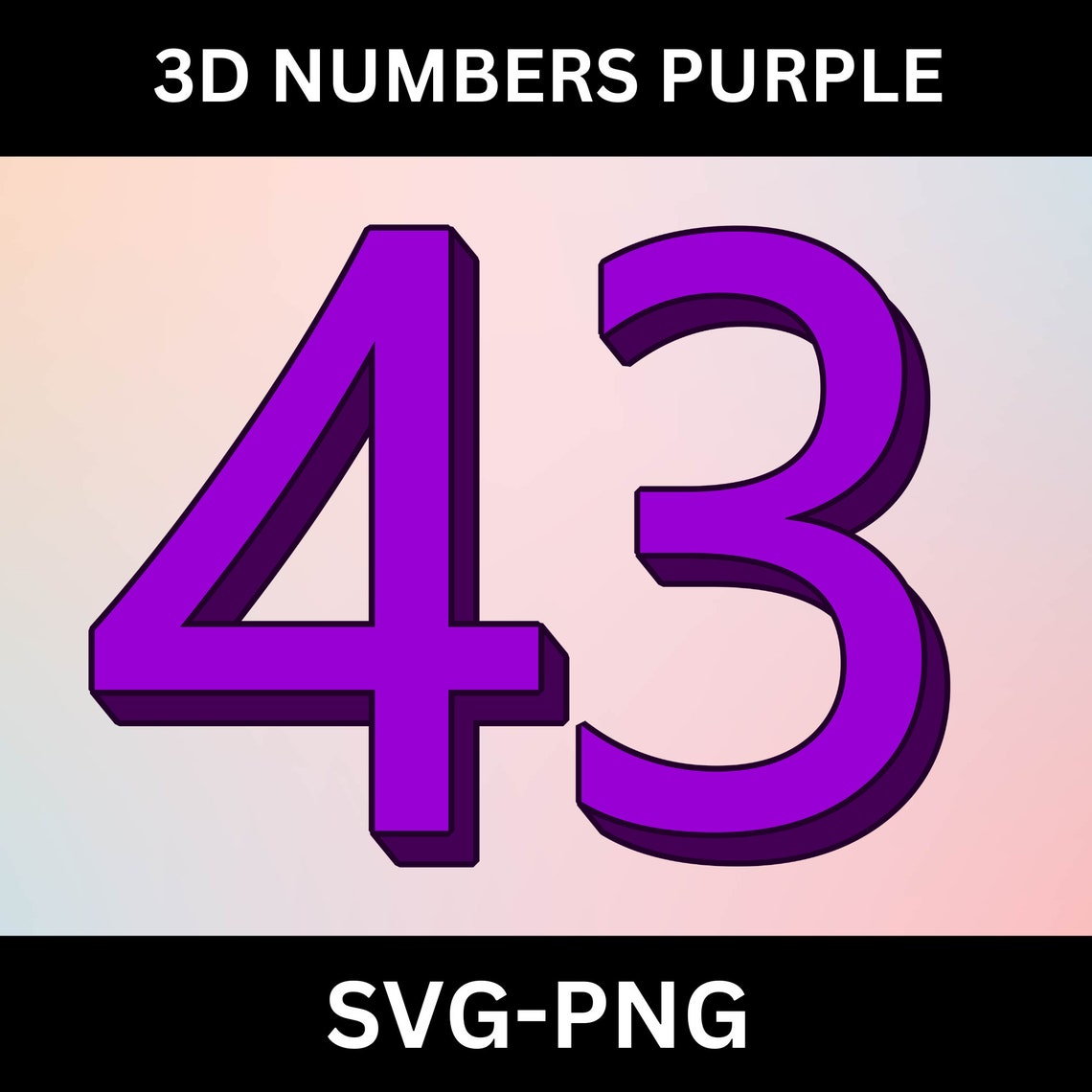 Numbers Clipart SVG 3D Purple PNG Digital Numbers 0-9 Clipart Numbers ...