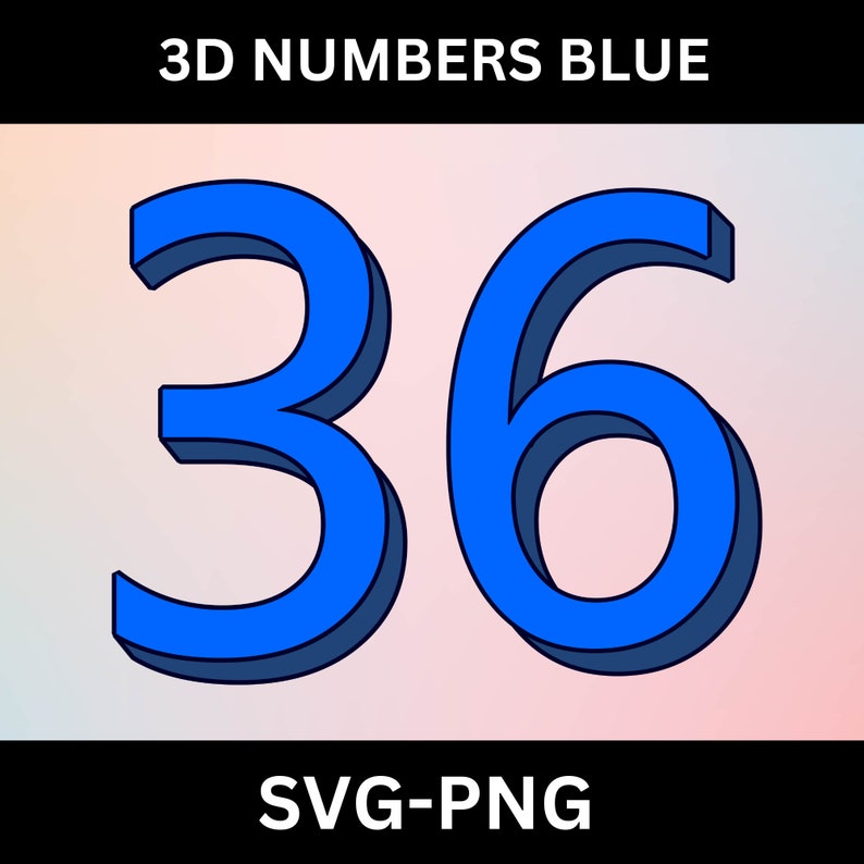 Numbers Clipart SVG 3D Blue PNG Digital Numbers 0-9 Clipart Numbers ...