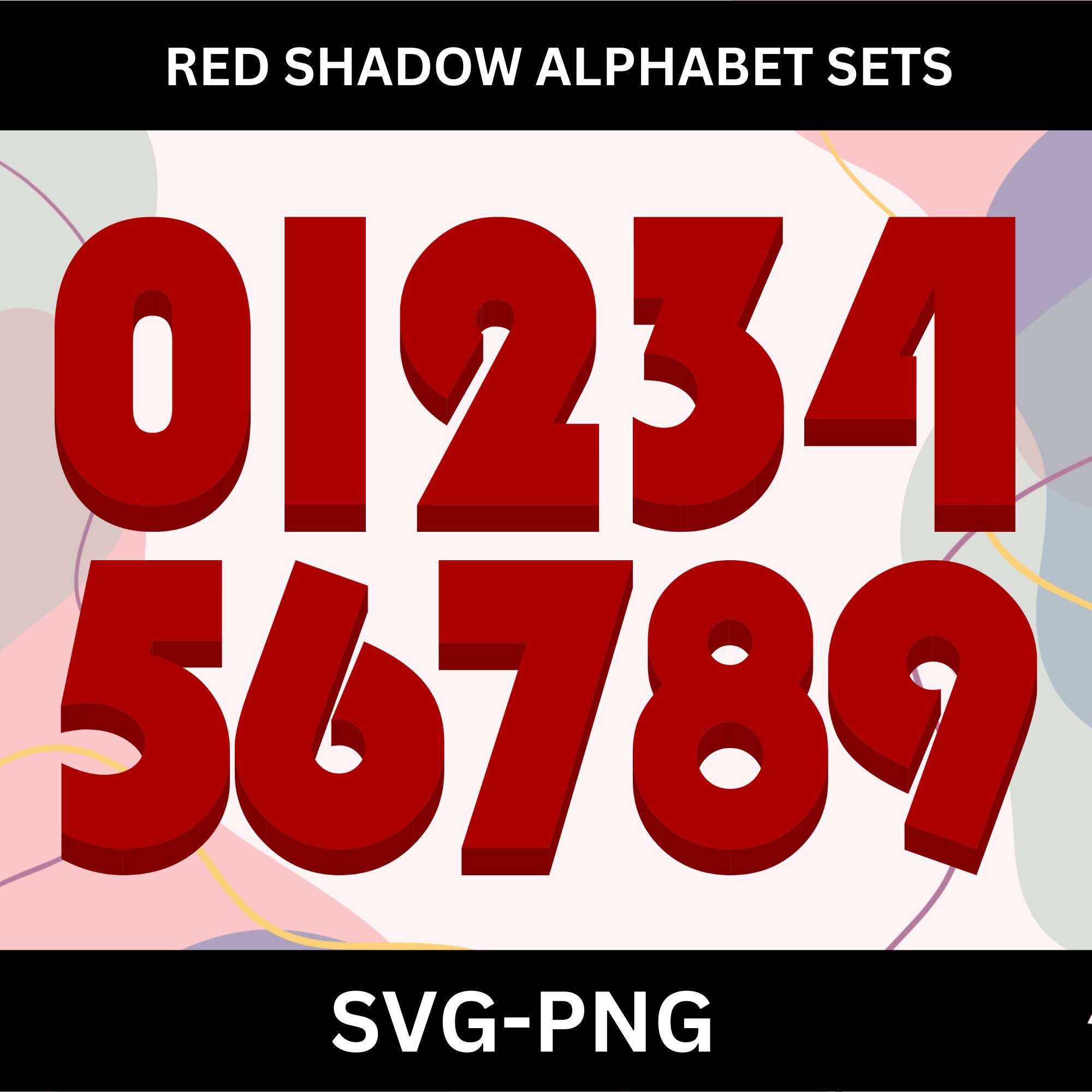 3D Shadow Fonts SVG PNG Fonts Clipart Letters Digitals Numbers SVG ...