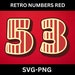 Numbers Clipart Retro Red Numbers SVG PNG Numbers 0-9 Clipart - Etsy