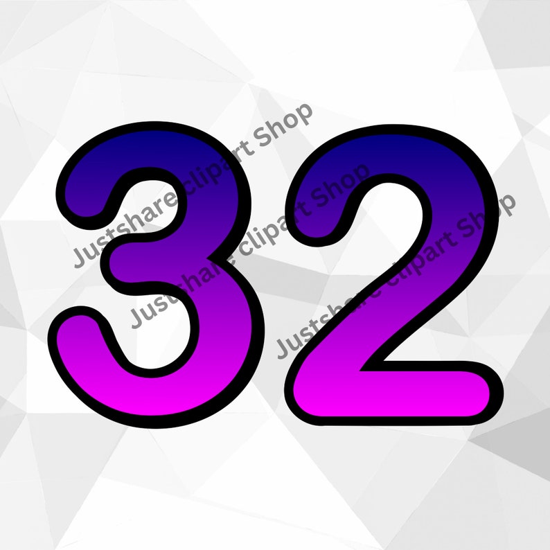Purple Number Clipart Number SVG Number PNG Digital Number - Etsy