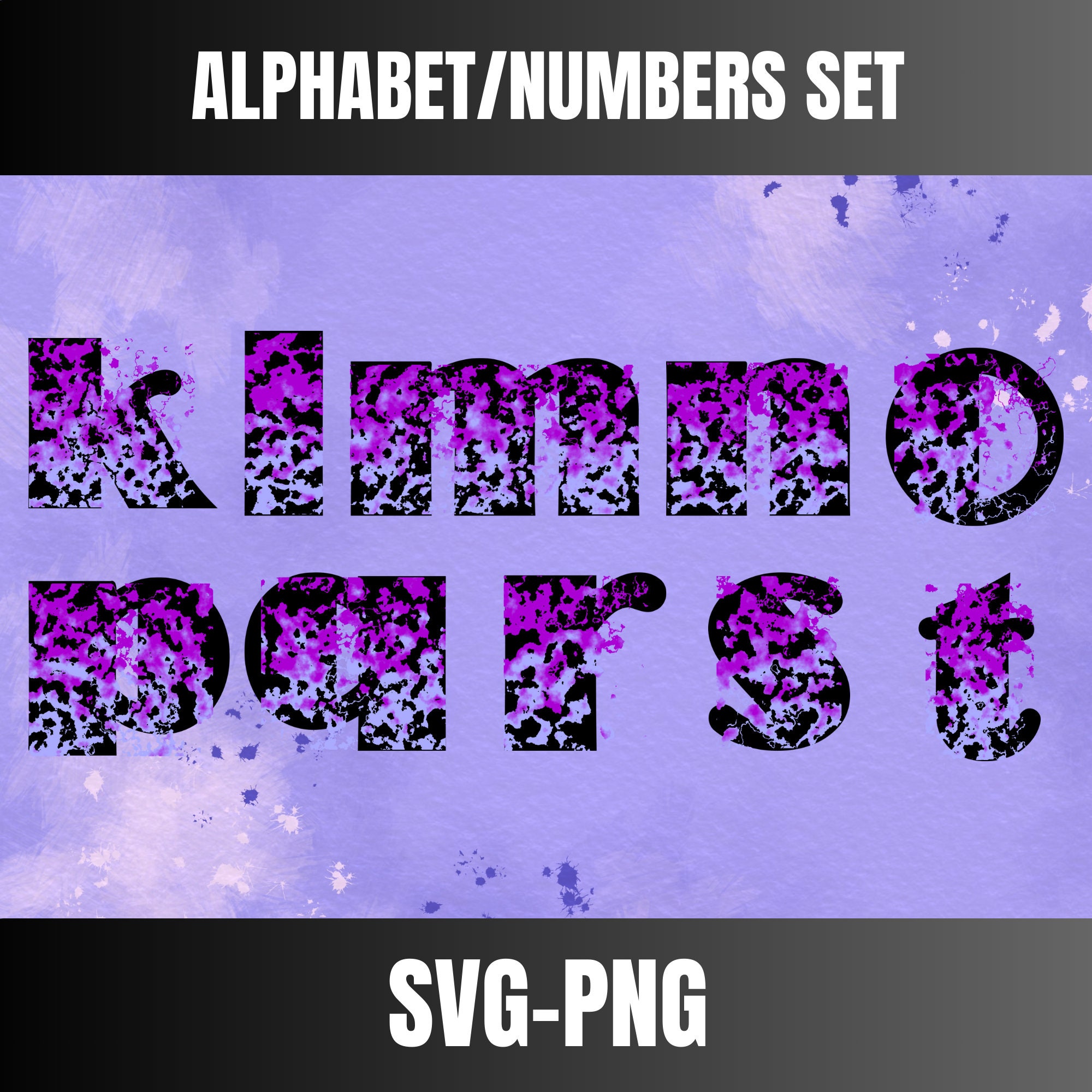 Purple Alphabet Number Clipart A to Z PNG SVG Digital Files Alphabet ...