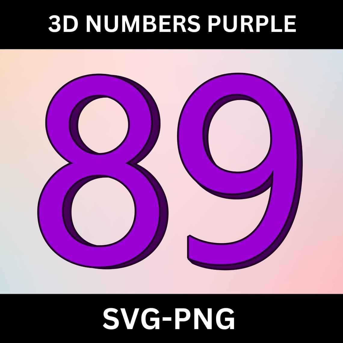 Numbers Clipart SVG 3D Purple PNG Digital Numbers 0-9 Clipart Numbers ...
