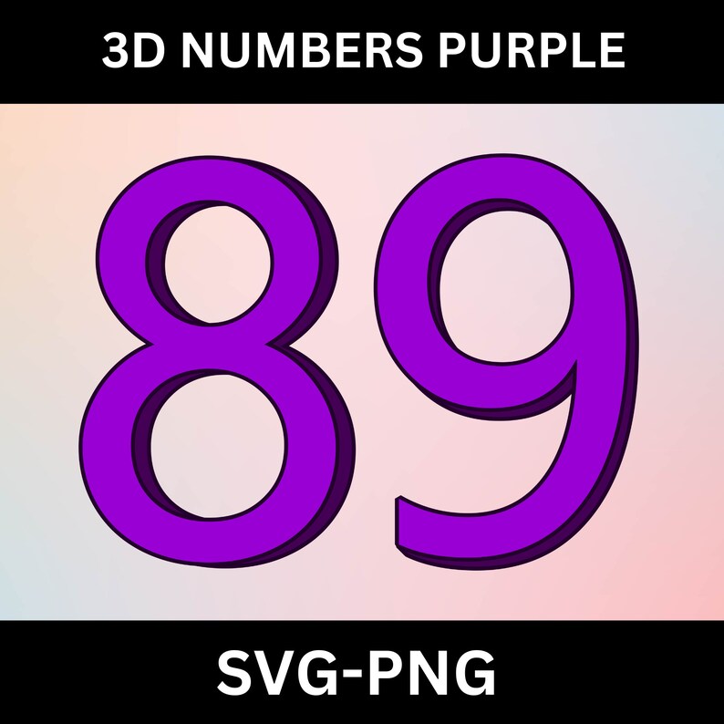 Numbers Clipart SVG 3D Purple PNG Digital Numbers 0-9 Clipart Numbers ...