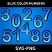 Blue Number Clipart, Numbers SVG, Numbers PNG, Digital Number 0-9 ...