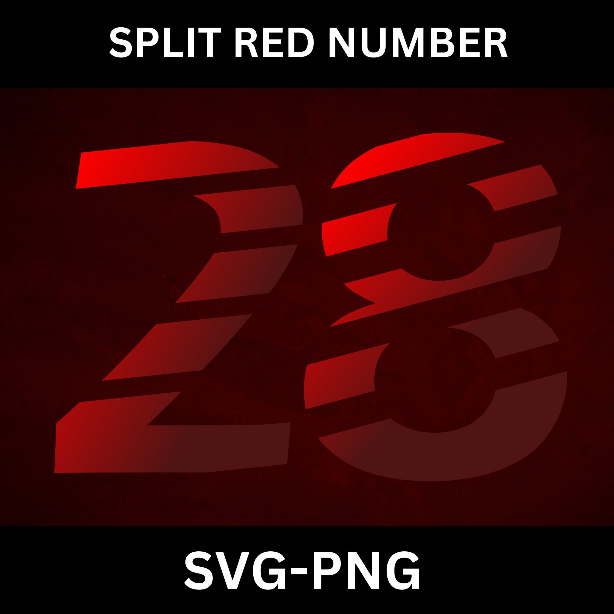 Numbers Clipart SVG Split Red PNG Digital Numbers 0-9 Clipart Numbers ...