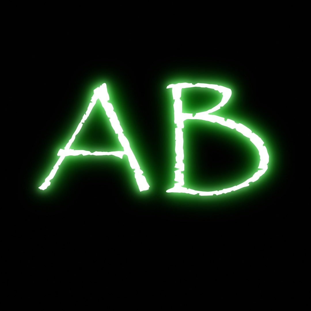 Neon Green Letters A to J Clipart Letters SVG Letters PNG - Etsy