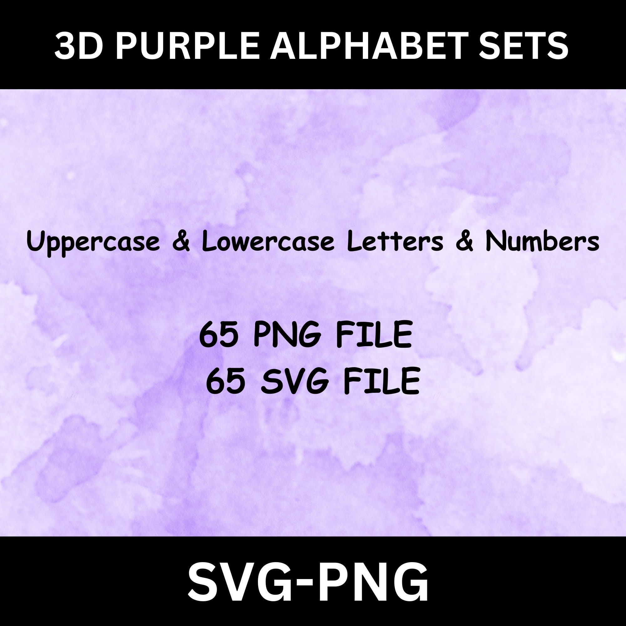 3D Purple Alphabets Clipart, Word Clipart, Alphabets Fonts, Digital ...