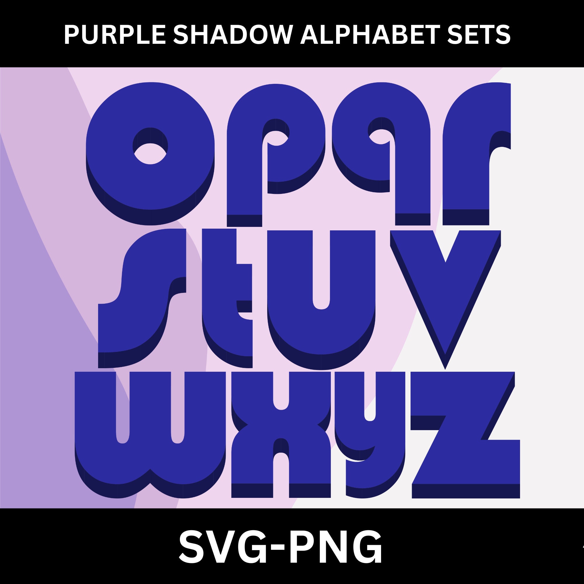 Purple Shadow Alphabets PNG Fonts Clipart 3D Digital Alphabets A to Z ...