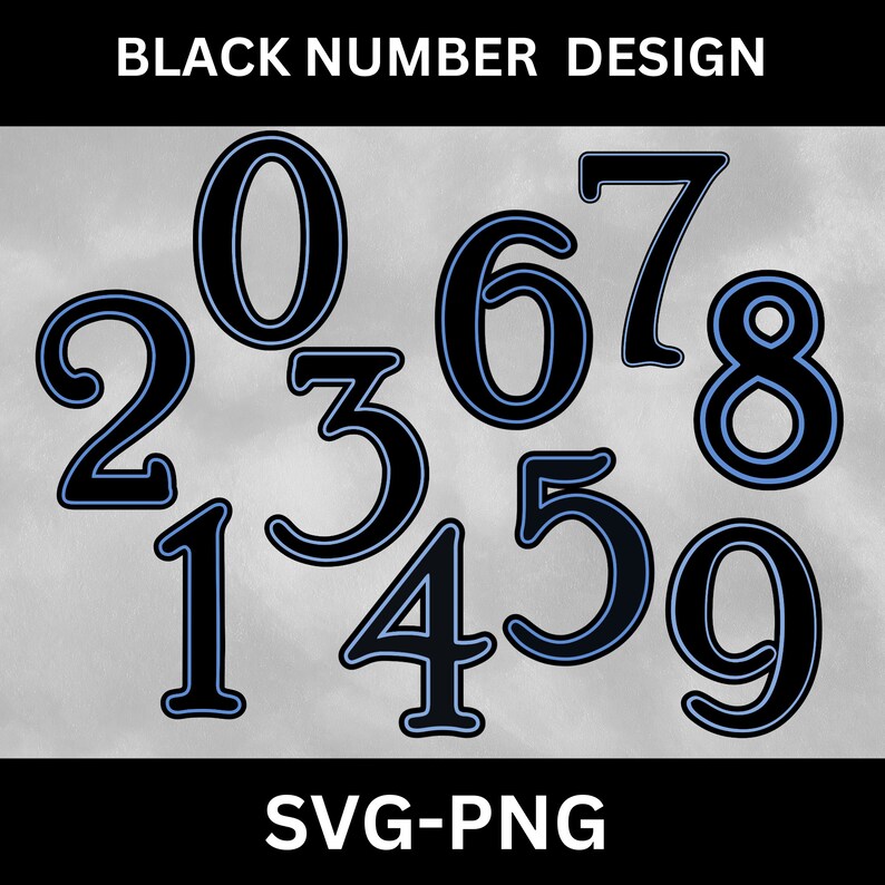 Black Number Clipart Number SVG PNG Number 0-9 Clipart Number Stickers ...