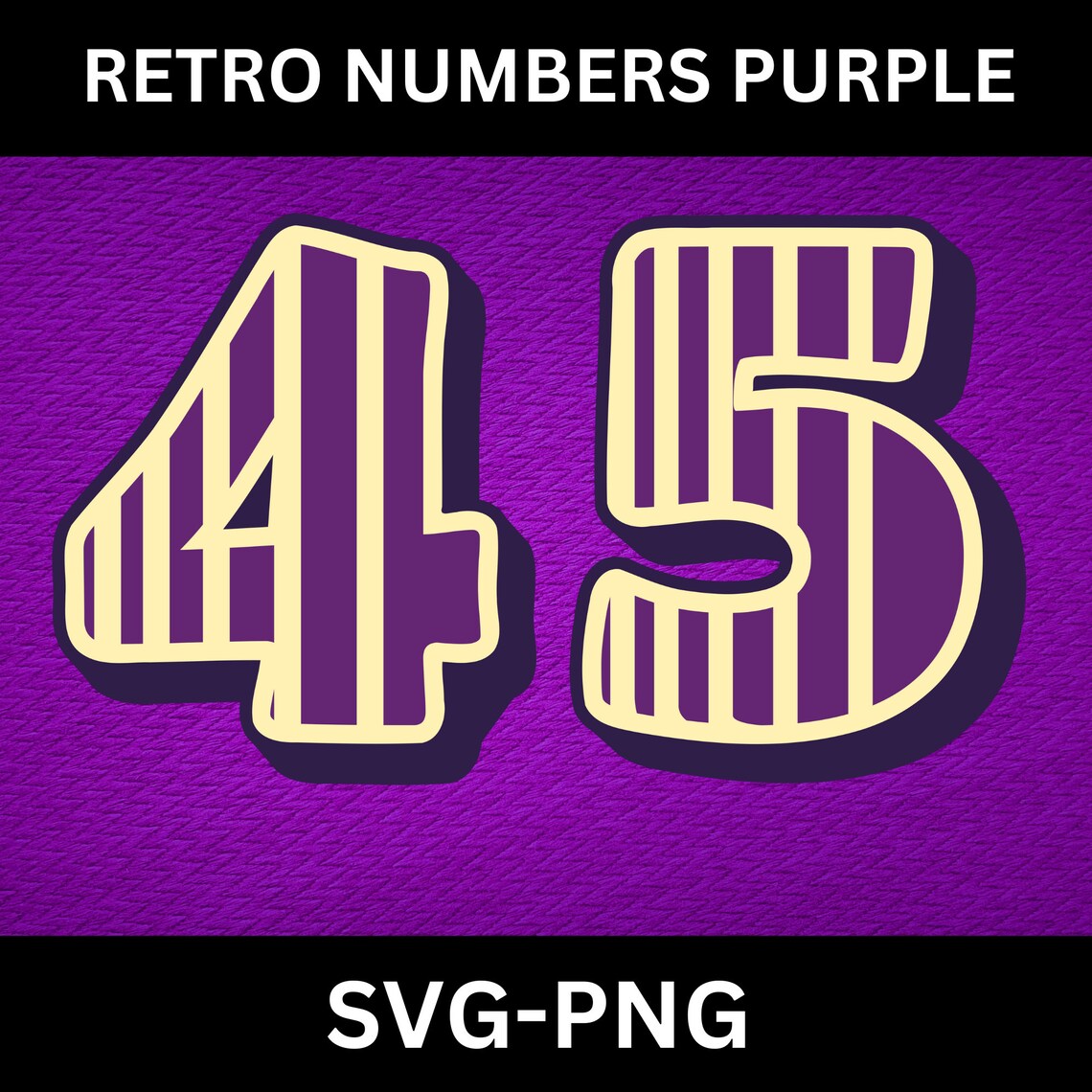 Numbers Clipart Retro Purple Numbers SVG PNG Numbers 0-9 Clipart ...