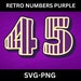 Numbers Clipart Retro Purple Numbers SVG PNG Numbers 0-9 Clipart ...