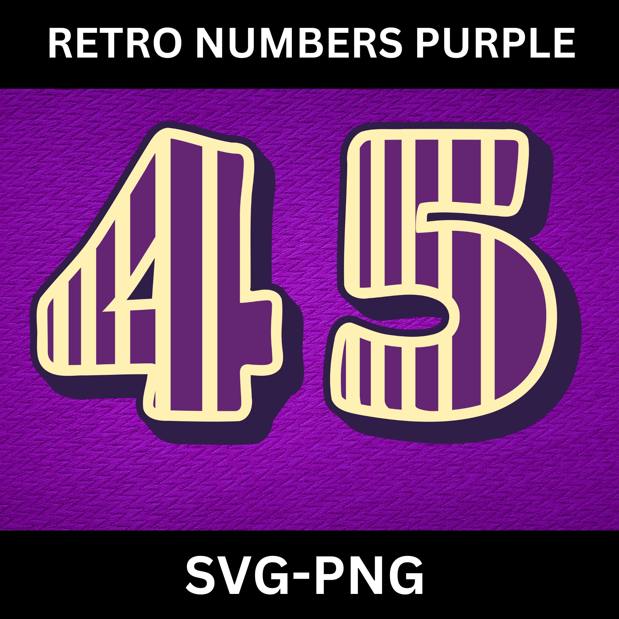 Numbers Clipart Retro Purple Numbers SVG PNG Numbers 0-9 Clipart ...