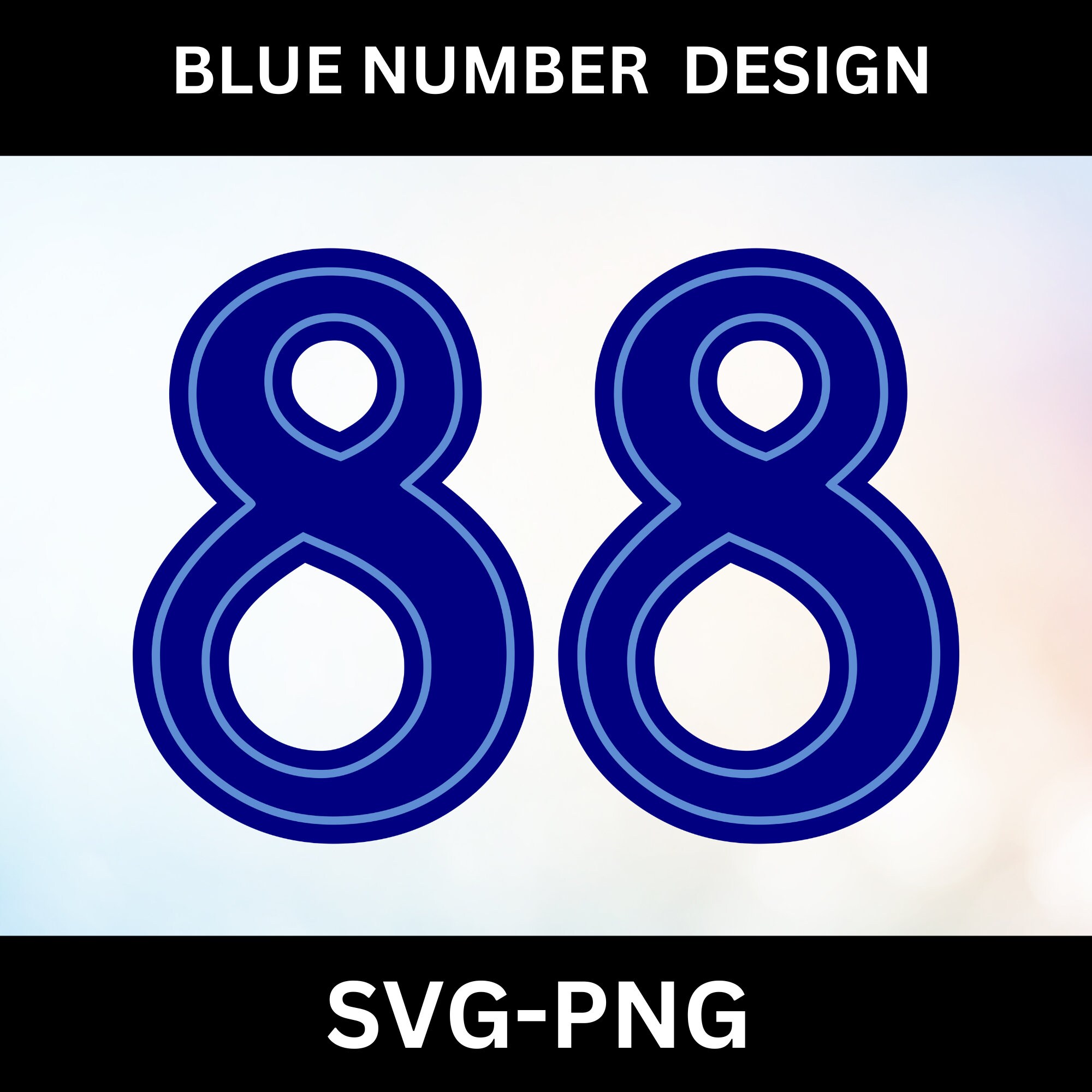Blue Number Clipart Number SVG PNG Number 0-9 Clipart Number Stickers ...