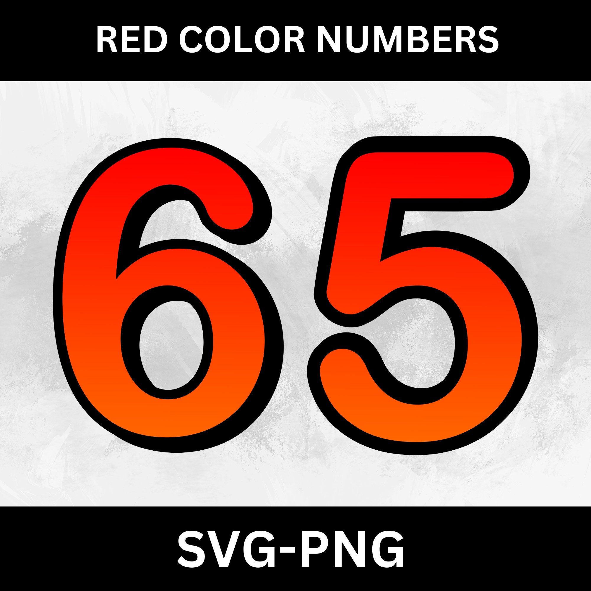 Red Number Clipart, Number SVG File ,PNG File, Digital Number 0-9 ...