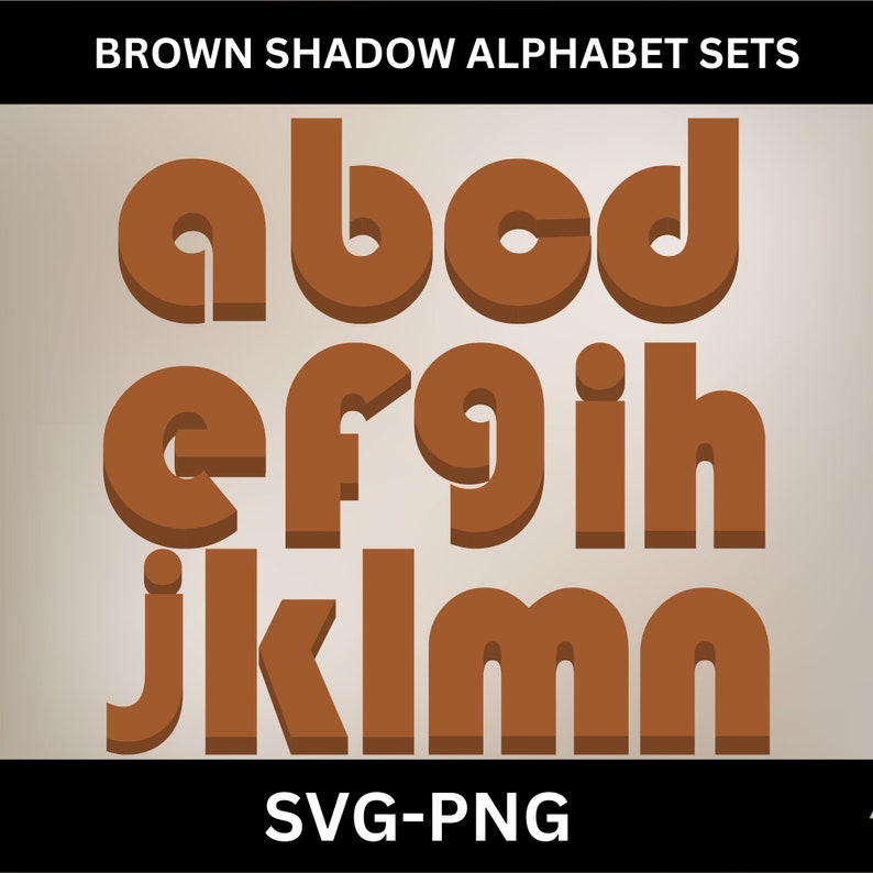 3D Shadow Brown Alphabets PNG Fonts Clipart Numbers Digital Alphabets ...
